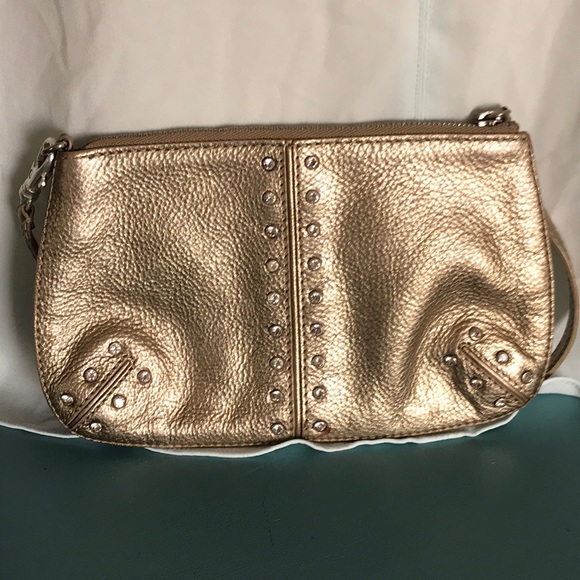Michael Kors | Bags | Michael Kors Metallic Rhinestone Studded Wristlet ...